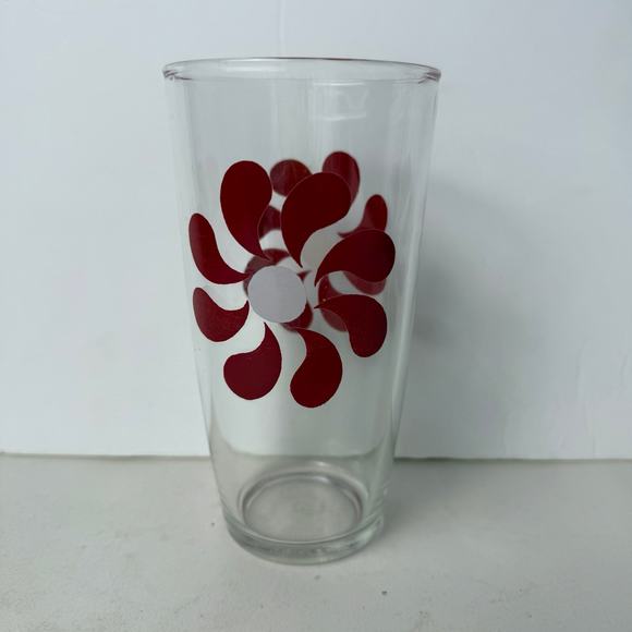 Unknown | Dining | Vintage Red White Pinwheel Sour Cream Glass Full ...